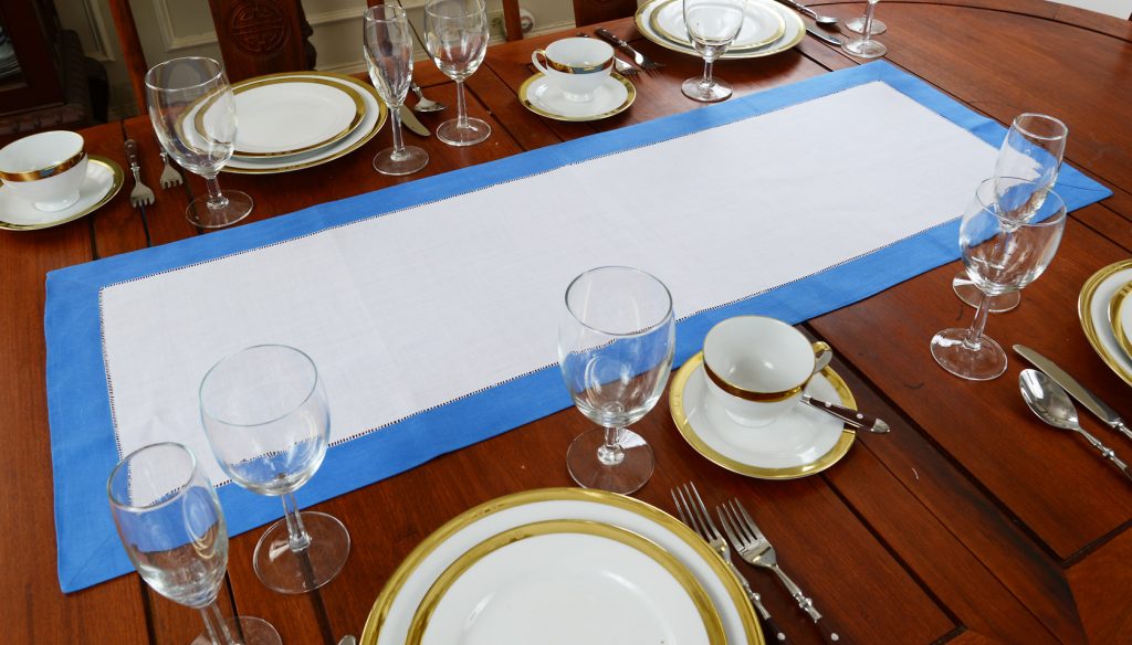 Hemstitch Table Runner & Color Borders – Festive Tablecloths